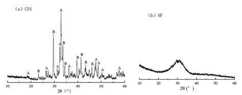Xrd Patterns Of Css And Sf A β Dicalcium Silicate β 2cao·sio2