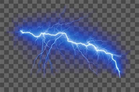 electric blue lightning bolt effect premium ai generated psd