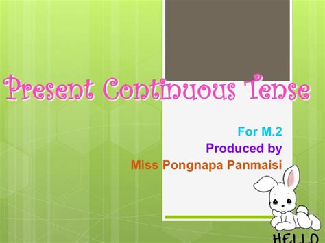Present Continuous Tense Library Horwang Pahtumthani Page 1 31