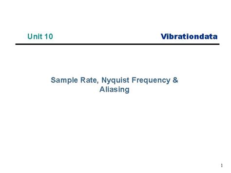 Unit 10 Vibrationdata Sample Rate Nyquist Frequency Aliasing