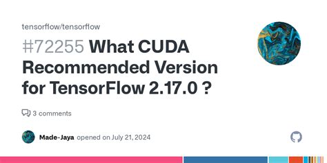 What Cuda Recommended Version For Tensorflow 2 17 0 · Issue 72255 · Tensorflow Tensorflow