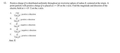 [solved] 2 positive charge q is distributed uniformly th