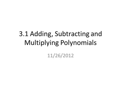 Adding Subtracting And Multiplying Polynomials Worksheet With Answers