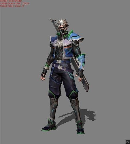 3d Model Hayabusa Techie Ninja Skin Vr Ar Low Poly Cgtrader