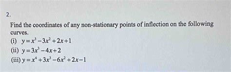 solved 2 find the coordinates of any non stationary points of
