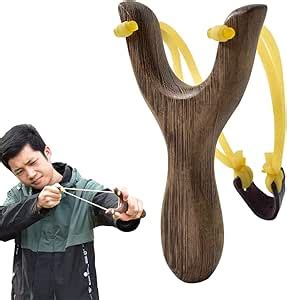 Runzkzy Wooden Slingshot Catapult Compact Slingshot Toys