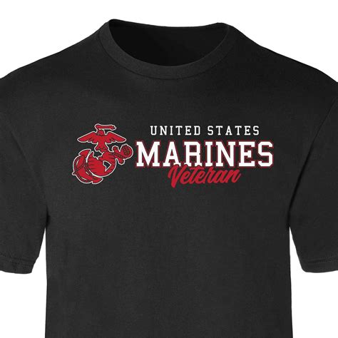 Usmc Veteran Script T Shirt With Eagle Globe And Anchor Emblem Sgt Grit