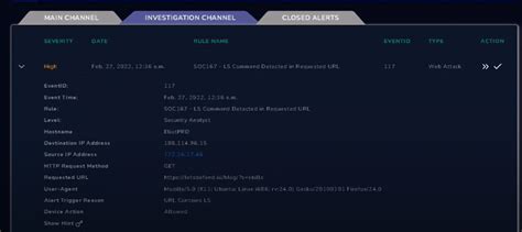 soc169 — soc167 ls command detected in requested url web