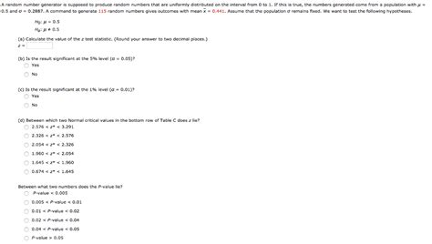 A Random Number Generator Is Supposed To Produce Chegg