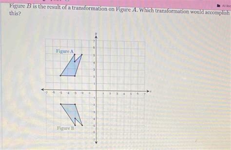 Solved All Boo Figure B Is The Result Of A Transformation On Figure A Which Transformation
