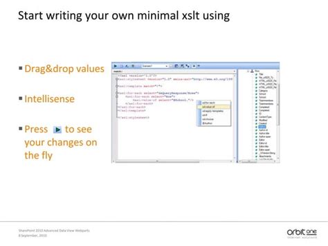 sharepoint 2010 data view webparts advanced editing methods ppt