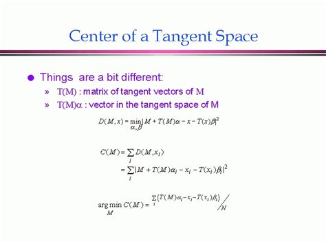 Center Of A Tangent Space