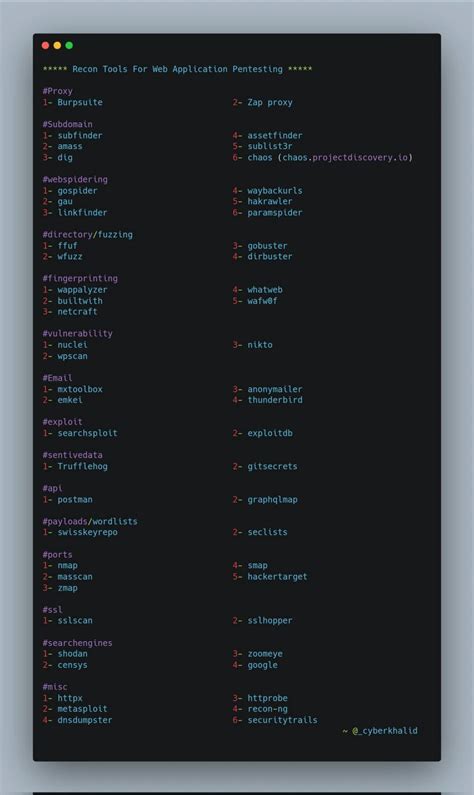 List Of Recon Tools For Web Apps Pentesting Ekkaladevi Raj Kumar