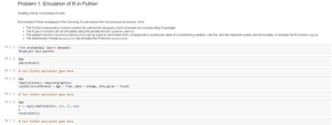 Problem 1 Emulation Of R In Python Grading Criteria