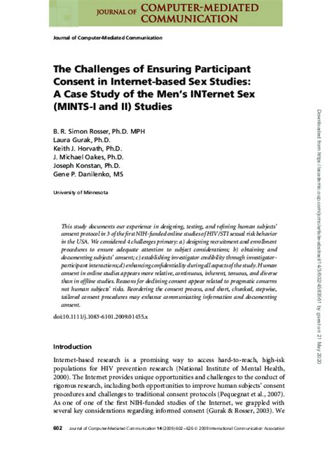 Pdf The Challenges Of Ensuring Participant Consent In Internet Based