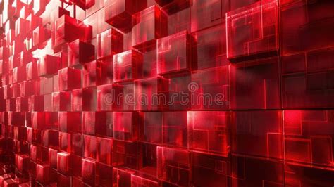 Red Futuristic Cube In Abstract 3d Animation Seamless Loop Stock