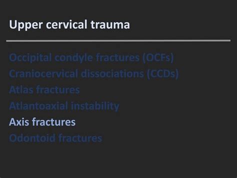 Upper Cervical Traumapptx