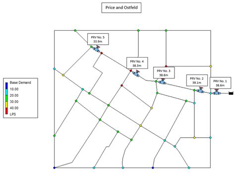 a prv locations obtained by applying shmaya and ostfeld s method on