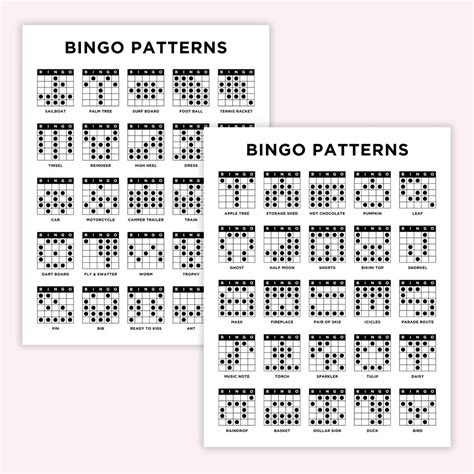 200 Bingo Patterns Bingo Winning Patterns Bingo Alphabet Numbers