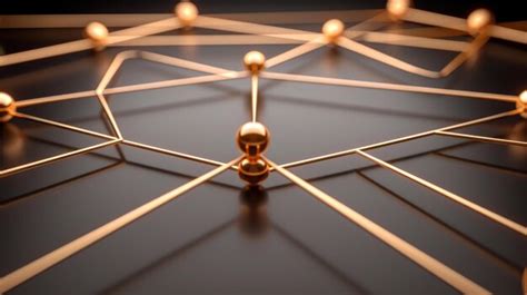 Interconnected Golden Spheres Forming A Network Premium Ai Generated Image