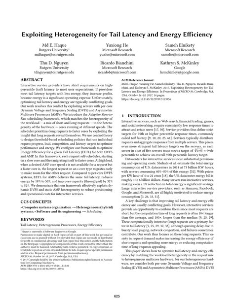 pdf exploiting heterogeneity for tail latency and energy efficiency