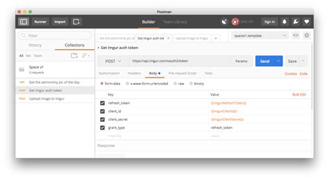 upload image to imgur space v1 get started tutorial postman api