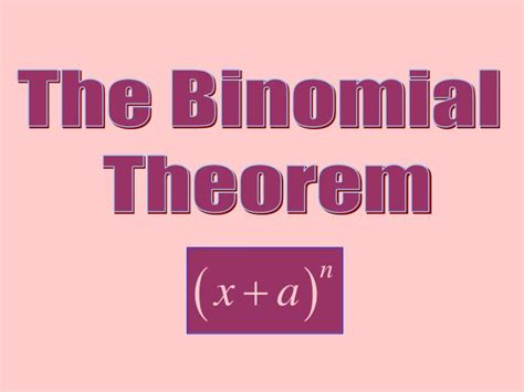 PPT The Binomial Theorem PowerPoint Presentation Free Download ID