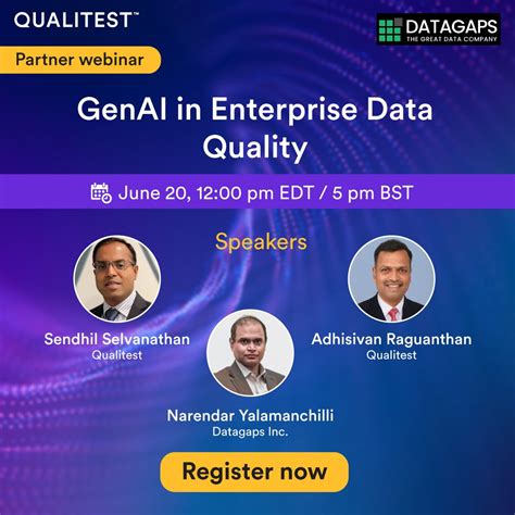 Qualitest On Linkedin Data Webinar Genai Artificialintelligence Qualityengineering…