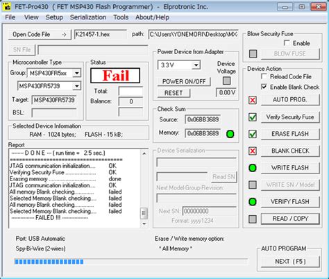 lite fet pro430 elprotronic flash fail msp low power microcontroller