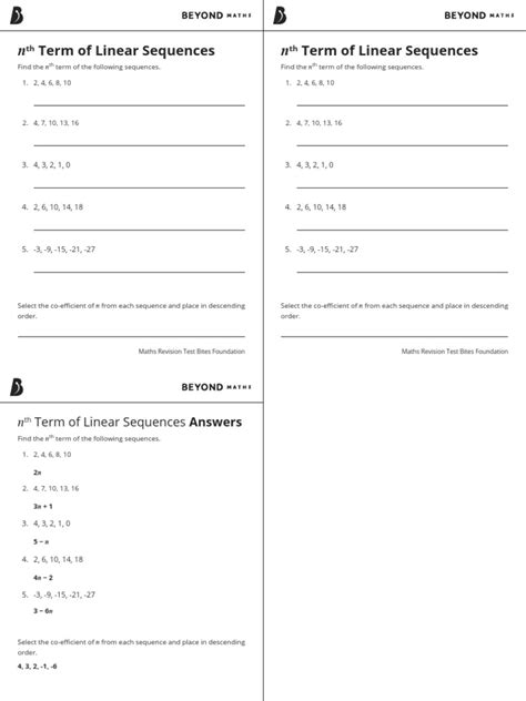 18 Nth Term Of Linear Sequences Pdf