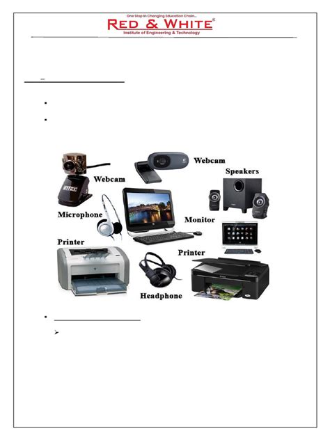 Unit 3 Output Devices Pdf Computer Monitor Printer Computing