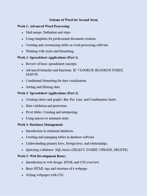 Computer Science Scheme Of Work Pdf Databases Application Software
