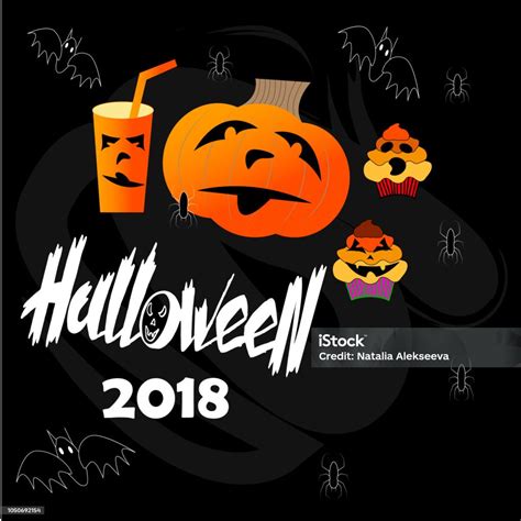 손으로 그린 해피 할로윈 텍스트의 벡터 일러스트 레이 션 10월에 대한 스톡 벡터 아트 및 기타 이미지 10월 가을 계절 Istock