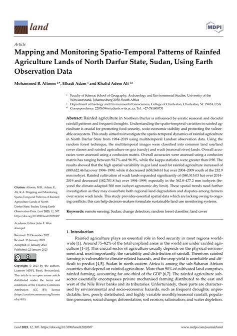 Pdf Mapping And Monitoring Spatio Temporal Patterns Of Rainfed