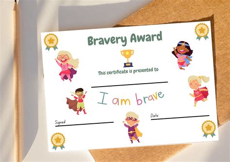 Bravery Award Certificate Back To School Bravery Award Certificate Certificate Of Bravery