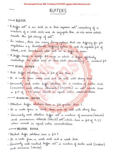 Buffers Bpharmacy 1st Semester Lecture Notes Pdf Download 2024 2023 2024