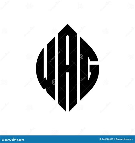 Wag Circle Letter Logo Design With Circle And Ellipse Shape Wag