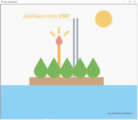 วาดรูปวันลอยกระทง 2667 ด้วย Python คอร์ส เรียนเขียนโปรแกรม เด็กอายุ 6 17 ปี เรียนโค้ดดิ้ง