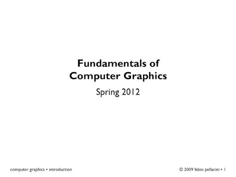 pdf fundamentals of computer graphics fabio pellacini · computer