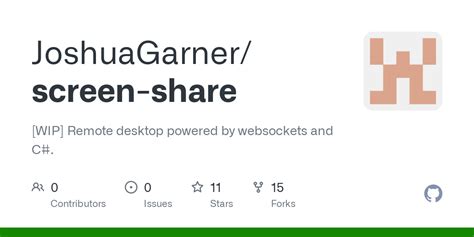 Github Joshuagarnerscreen Share Wip Remote Desktop Powered By