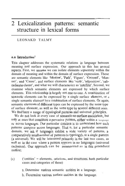 2 Lexicalization Patterns Semantic Structure In Lexical Forms Docslib