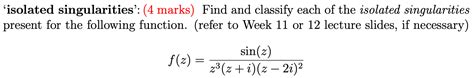 Solved Isolated Singularities 4 Marks Find And Classify