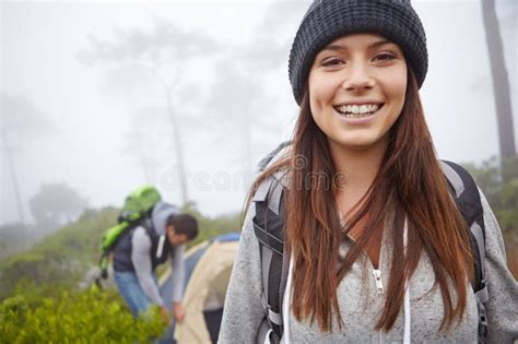 Adventure Time Portrait Of An Attractive Young Woman Out Hiking With