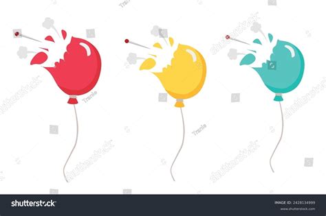 Popped Balloon Vector Isolated On White Stock Vector Royalty Free 2428134999 Shutterstock