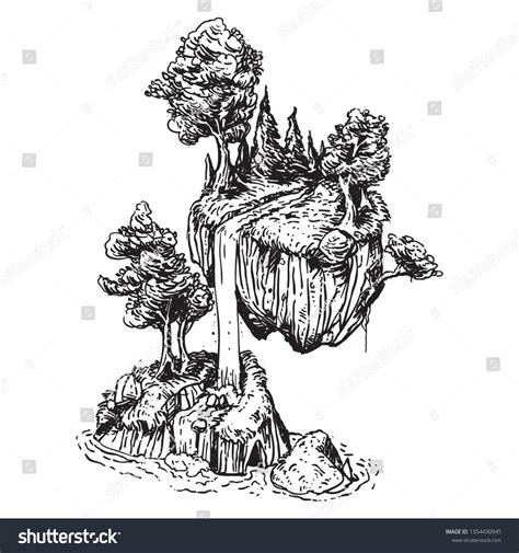 How To Draw A Floating Island All Done With Mechanical Pencil And A Blend