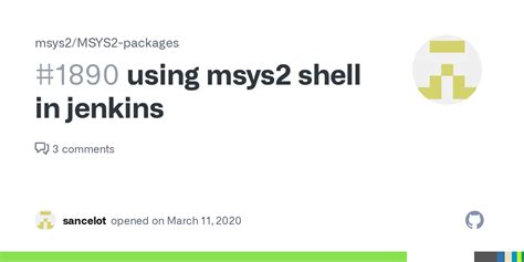 Using Msys2 Shell In Jenkins · Issue 1890 · Msys2msys2 Packages · Github