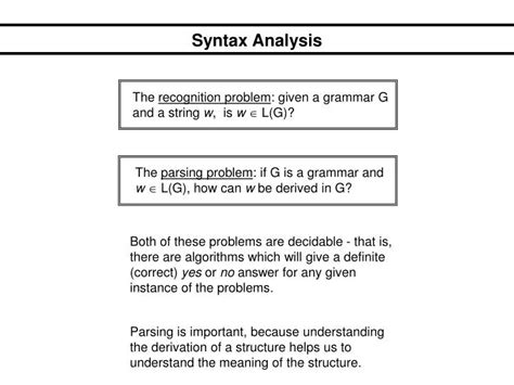 Ppt Syntax Analysis Powerpoint Presentation Free Download Id5326189