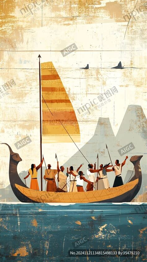 Ai创作图人物船插画 划船海报 古代船只剖面 划船的将士 早期航海家 海船插画 海盗船插画 古代船夫 古代船队 古人造船 渔船包装插画 古人乘船 古代船员 划船插画 昵图网
