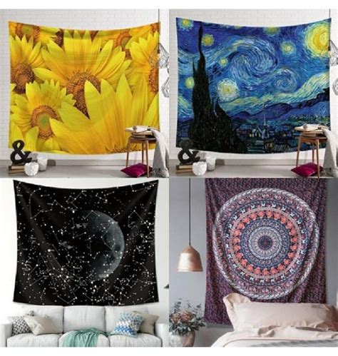 Gnj 벽장식포스터 테피스트리 패브릭포스터 벽장식 벽가리개 태피스트리 패브릭포스터 가림막커튼 가림천 티몬