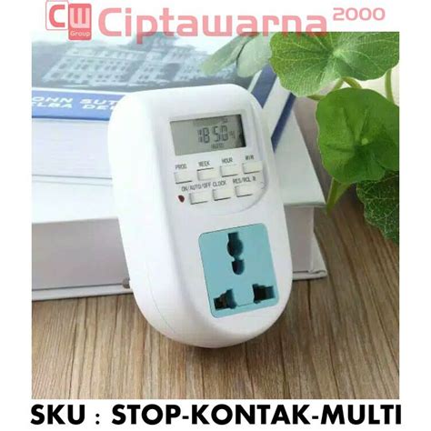 Jual Programmable Digital Timer Switch Stop Kontak 16 Program On Off Eu Multi Socket Shopee